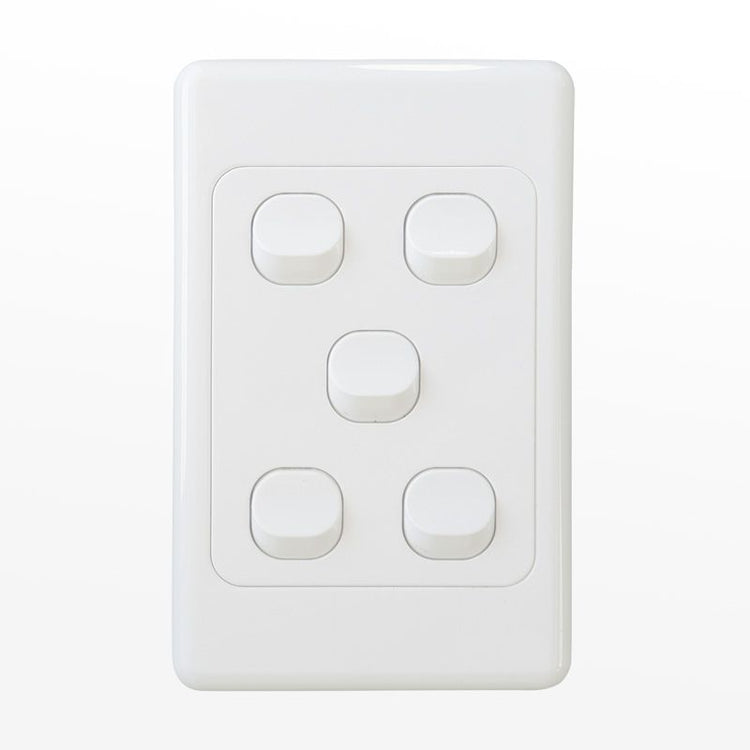 Modern Light Switches NZ – From Single to 6-Gang Options – Green LED