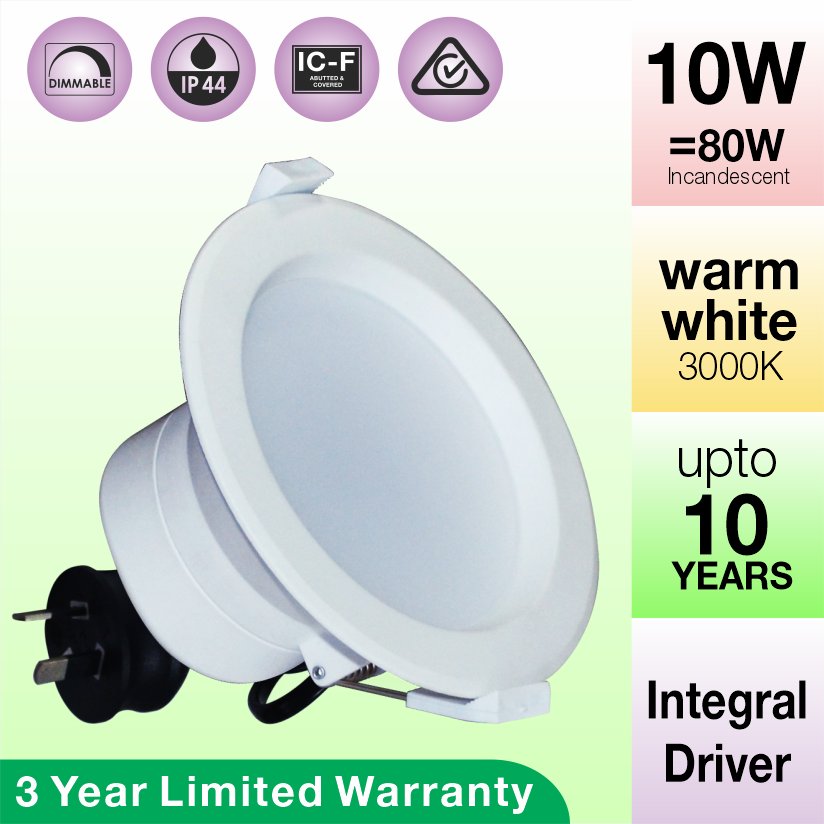 10W Dimmable LED Downlights High Quality NZ Standards – Green LED