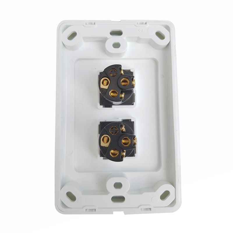 Double Vertical Light Switch NZ Standards – Green LED