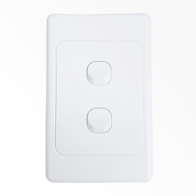 Double Vertical Light Switch NZ Standards – Green LED