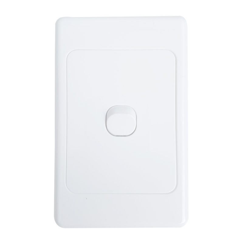 Single Vertical Light Switch NZ Standards – Green LED
